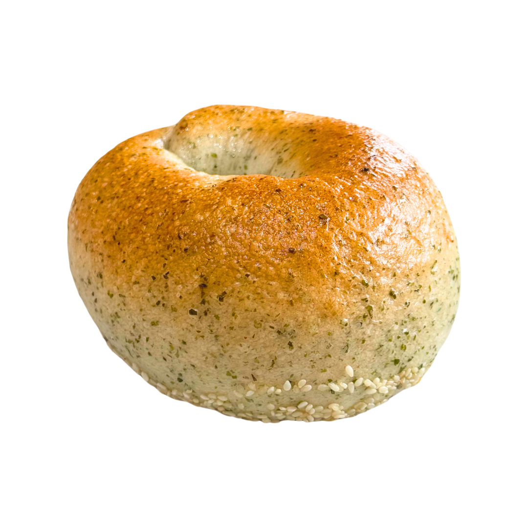 Seaweed Salted Egg Pork Floss Bagel | 海苔咸蛋肉松贝果 – Kenjo Bakery